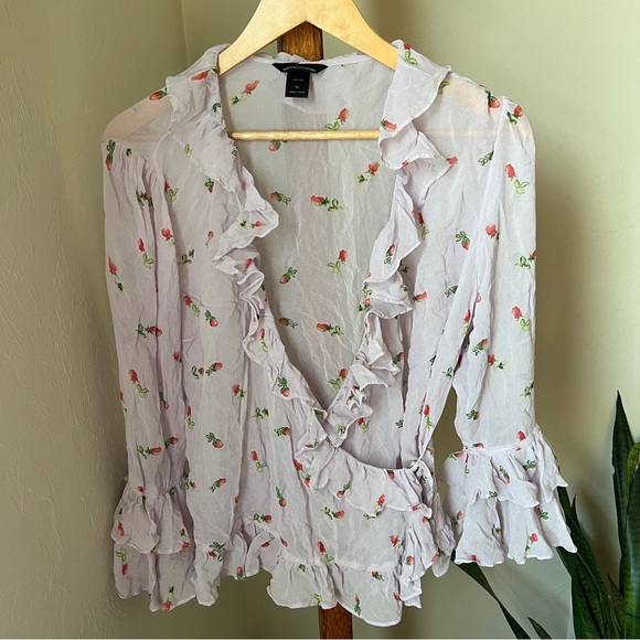 Moda International | Tops | Moda International Rose Bud Floral Print ...